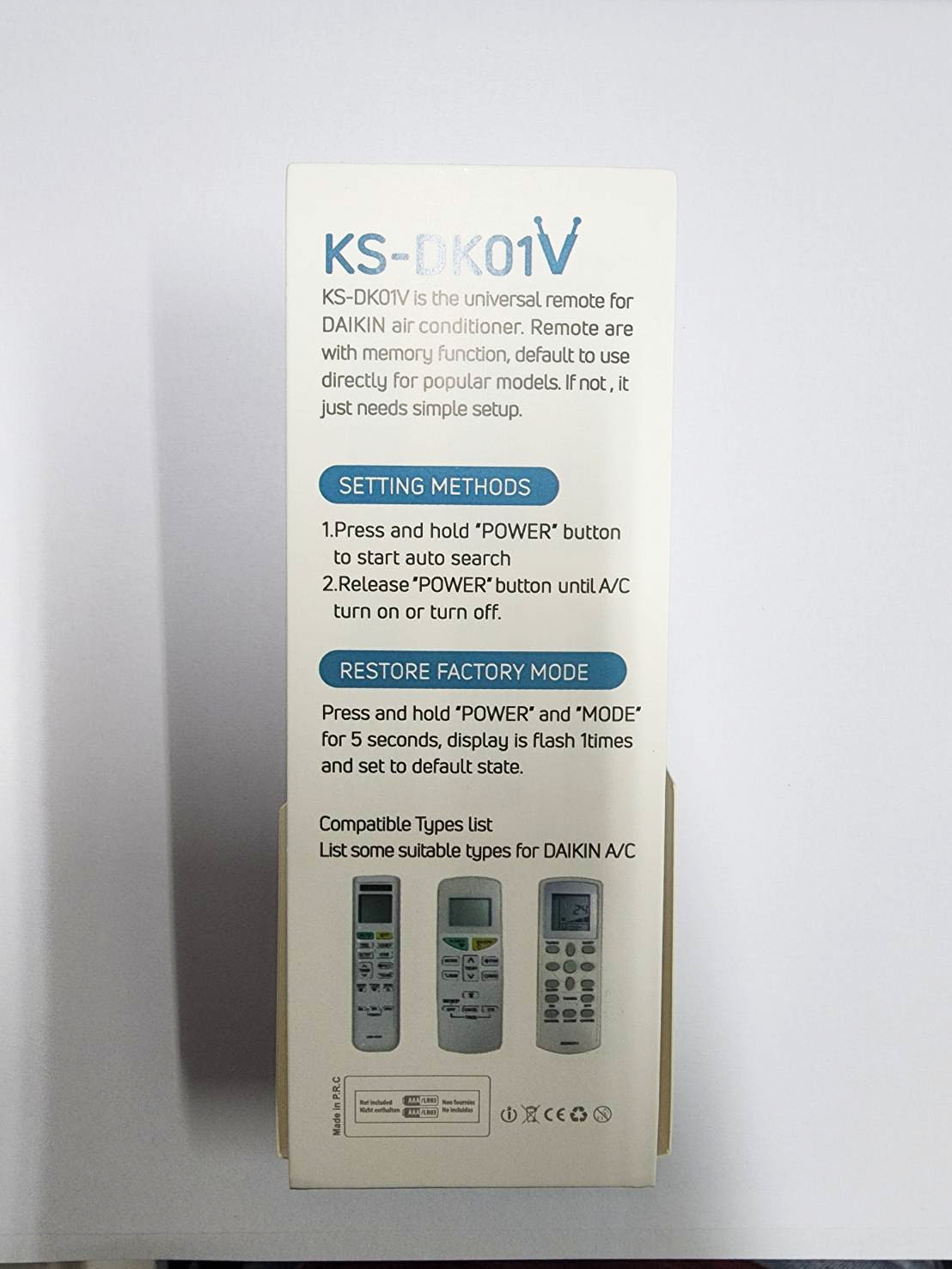 รีโมทแอร์ ยี่ห้อ Daikin KS-DK01 รีโมทแอร์ไดกิ้น ใช้ได้เลย ไม่ต้องจูน - Siamairconditions - ThaiPick