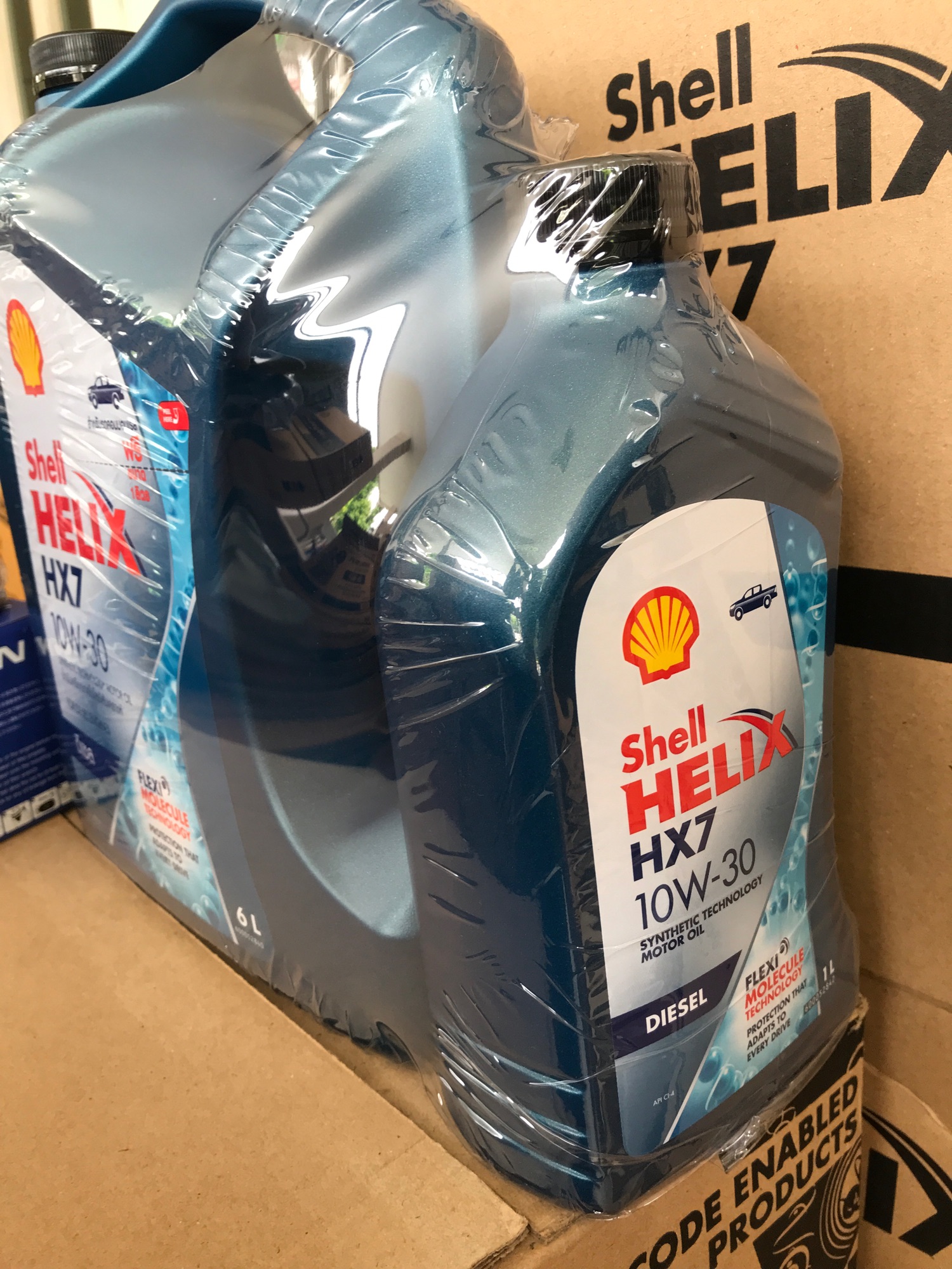 แพ็คคู่ น้ำมันเครื่อง เชล ดีเซล shell hx7 sae 10w-30 ขนาด 6 ลิตร + 1 ...