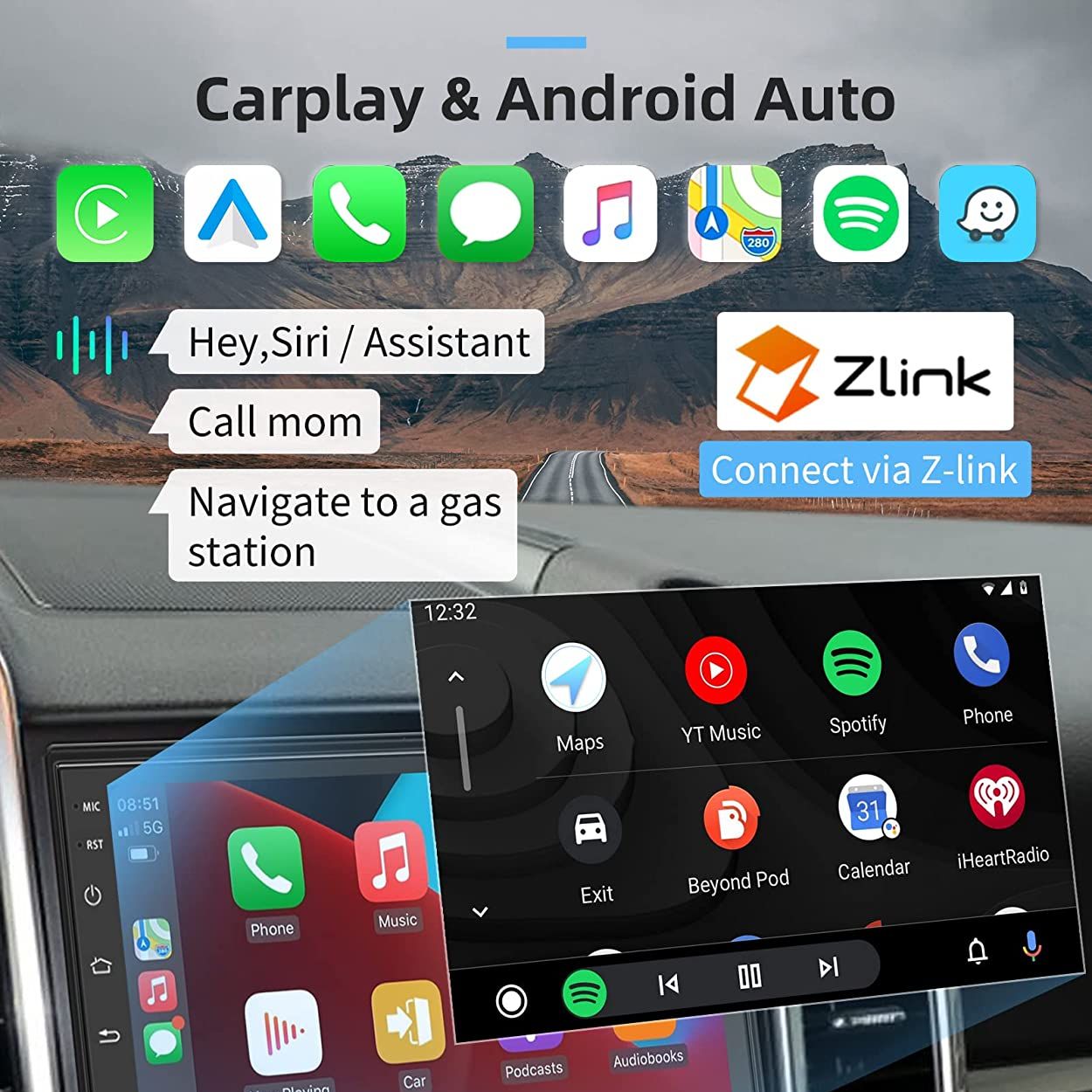 2din Radio 10inch จอ Android ติดรถยนต์ 2G32G Car Intelligent System Android Radio Car Radio 2 ...