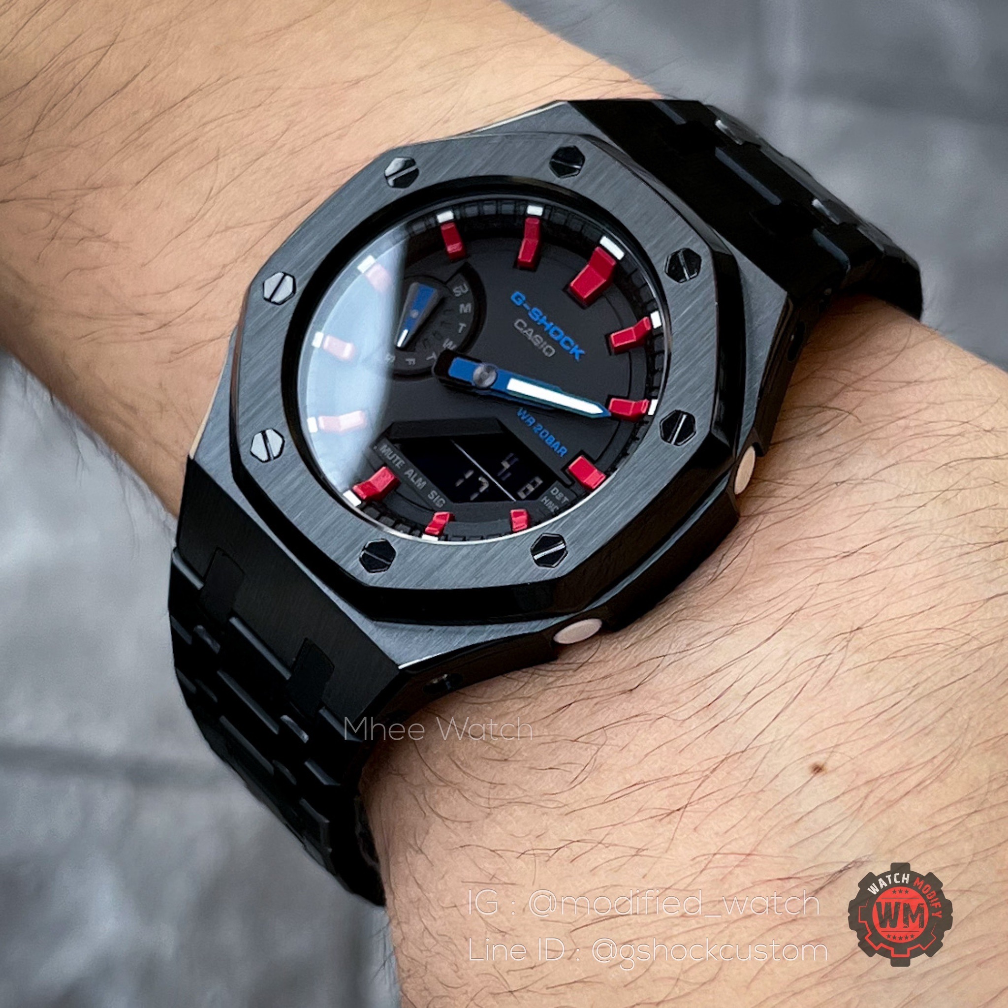 G-shock Black Casioak Steel 42mm Dial Red Original Hour Markers - Mhee ...