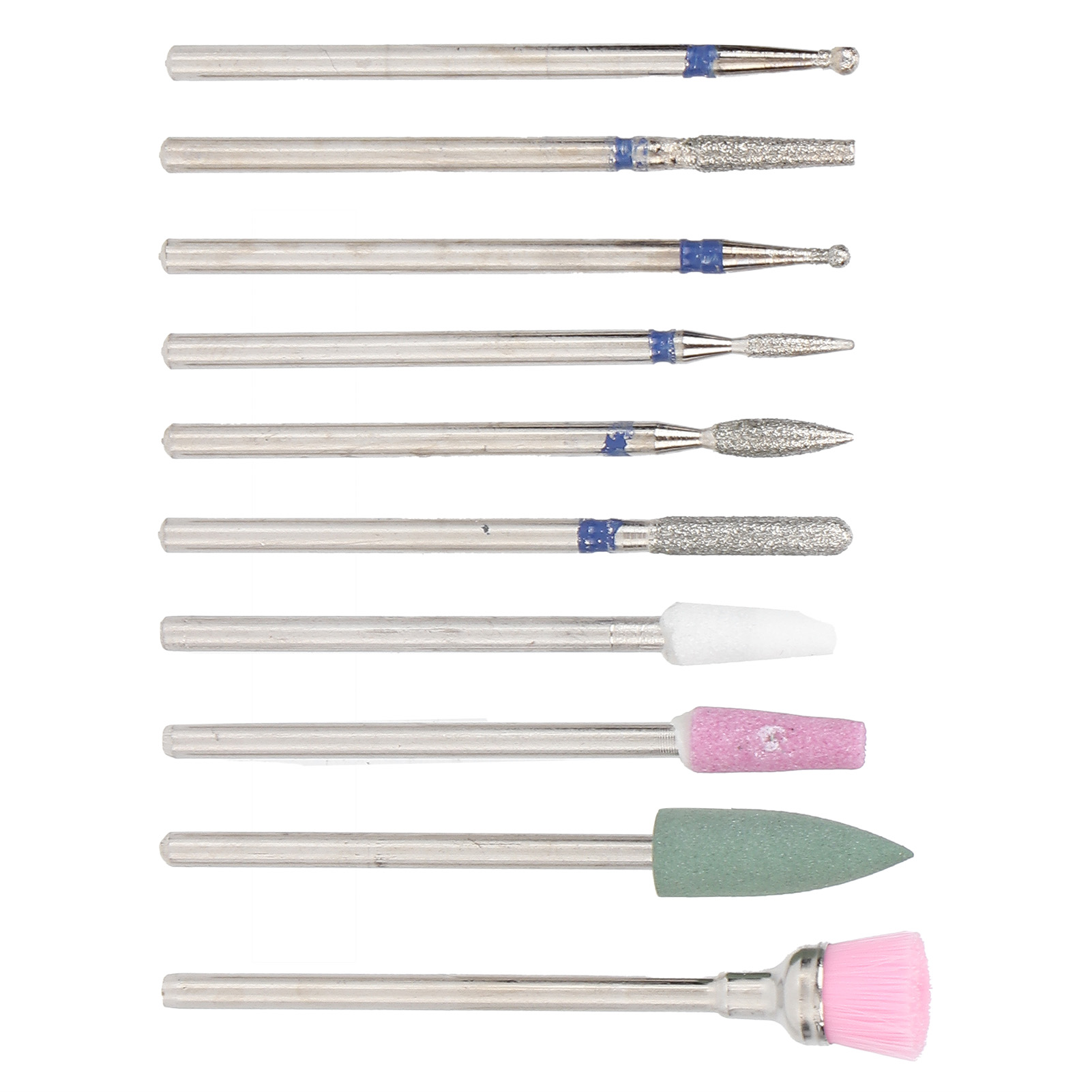 10pcs Nail เจาะ Bits น้ำยาล้างผิวที่ตายแล้ว Nail Nail Art Grinding Head ...