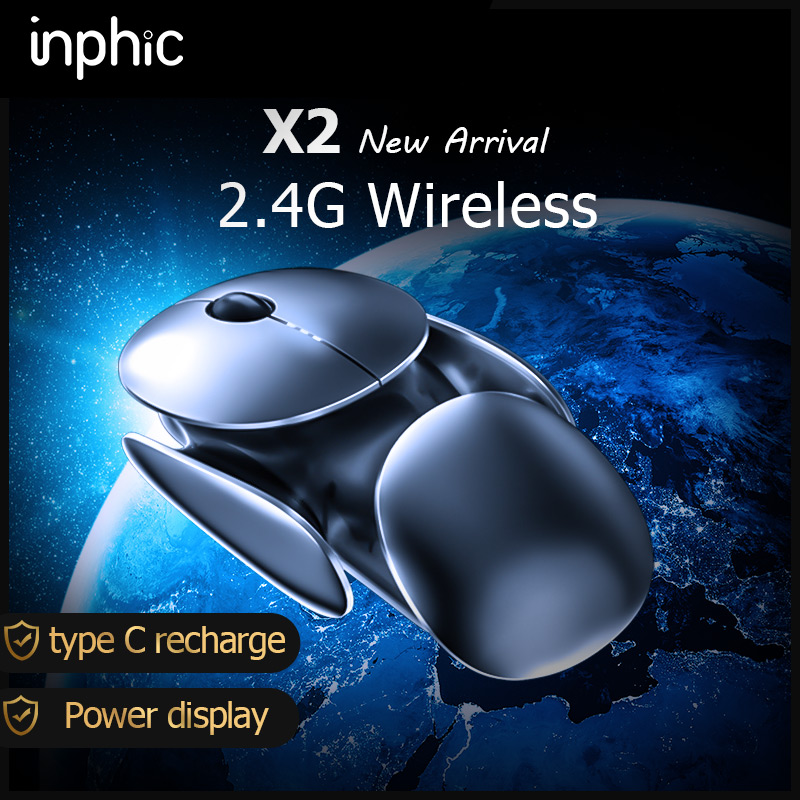 X2 Inphic Bluetooth 2.4G Wireless Mouse เมาส์ไร้สาย เมาส์บลูทูธ 2400dpi เมาส์เงียบการ type C ...