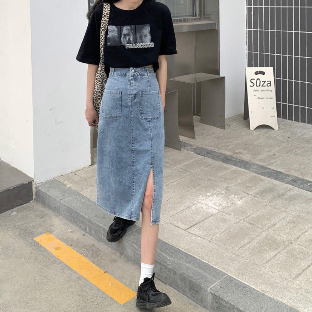 Pretty Annie เดรส กระโปรงผู้หญิง กระโปรงเกาหลี กระโปรงยาว กระโปรงยีนส์ ...