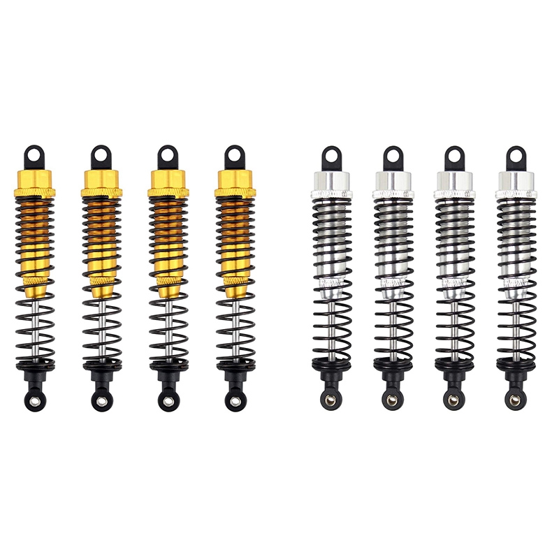 4PCS Shock Absorber 108mm Aluminum Alloy,Front Rear Assembled Spring Damper Suspension for 1/10 ...