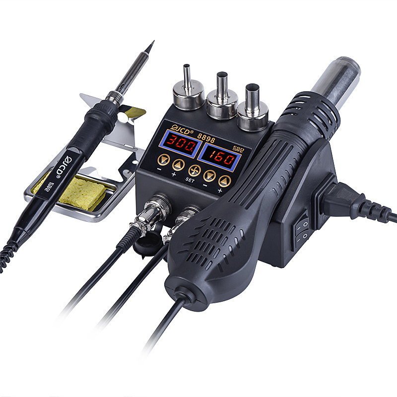 JCD 2 in 1 8898 Soldering Station 750W LCD Display Rework Welding Station for Cell-phone BGA SMD ...