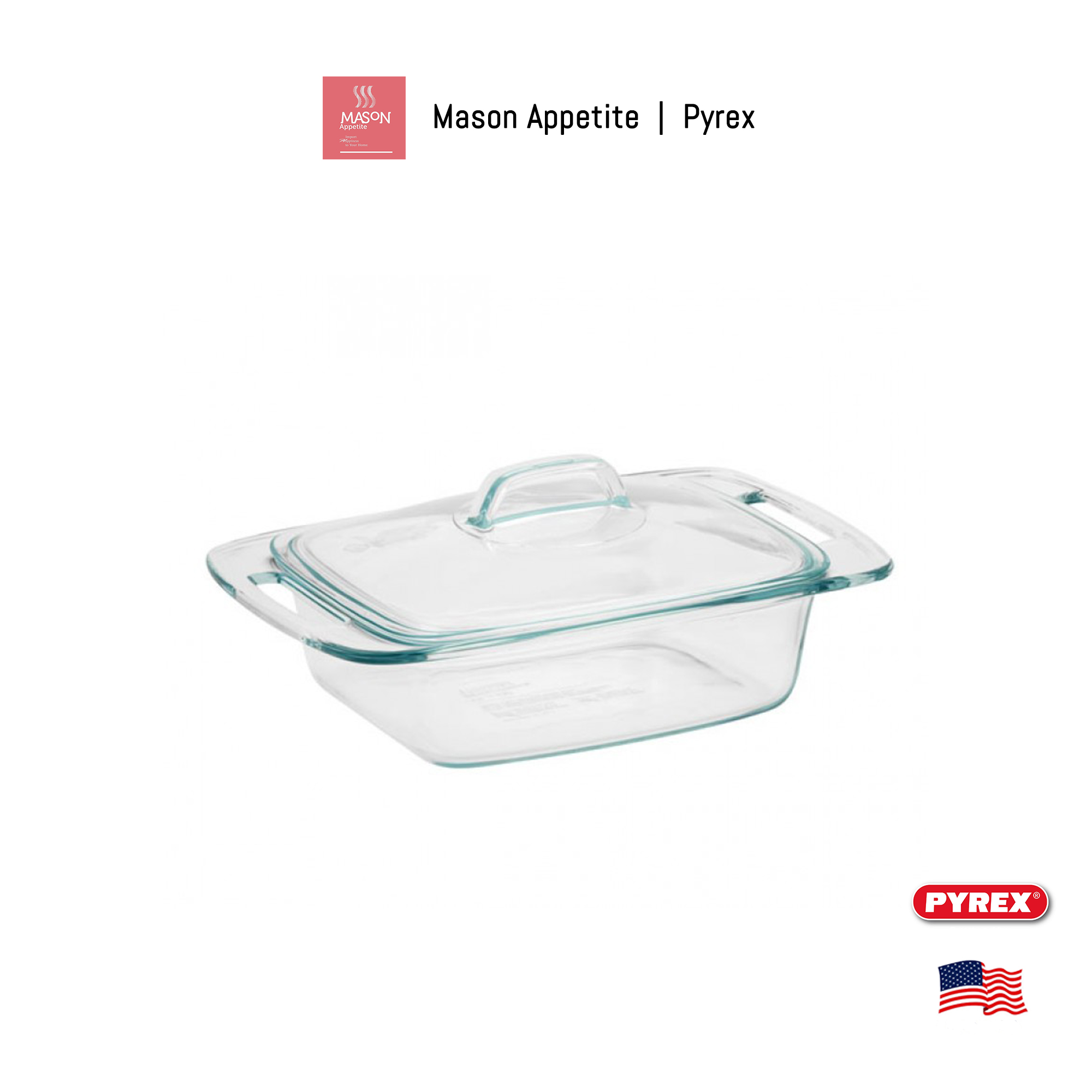 1085801 Pyrex 2 QT Glass Casserole พิมพ์อบแก้ว 8 ถ้วยตวงพร้อมฝา ...