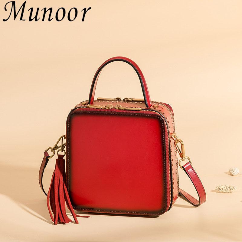 Munoor High Quality 100% Genuine Cow Leather Women Sling Shoulder Bag ...