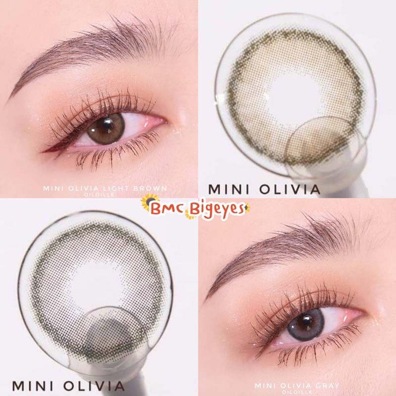 คอนแทคเลนส์ Mini Olivia Brown Light Brown Gray (Kitty Kawaii) ขนาดมินิ ลายฮิต ขายดีมาก ...
