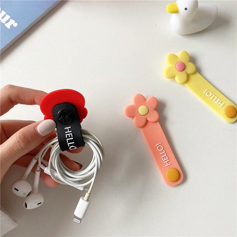 Cartoon Headset Cable Storage Data Cable Winder Cute Silicone Bundle ...