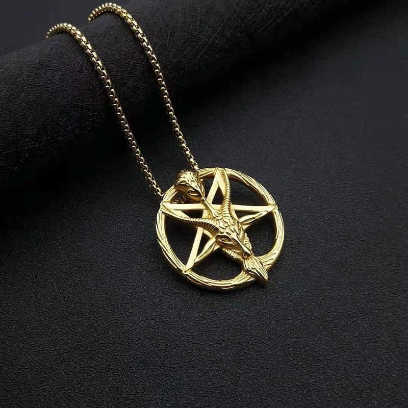 High quality Devil Pan God Round Stainless Steel Pendant Retro Punk ...
