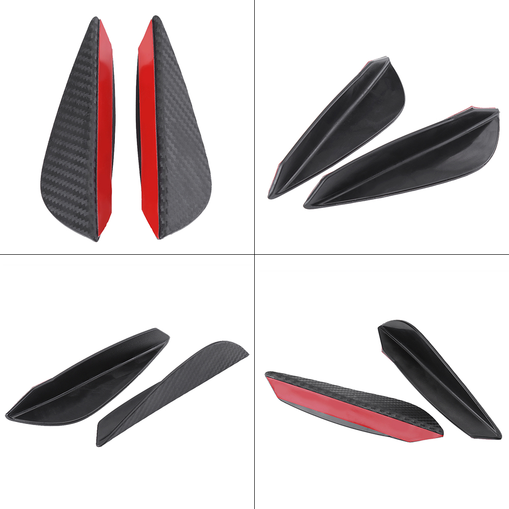 【COD】4Pcs/Set Auto Car Front Bumper Fins Lip Spoiler Carbon Fiber ...