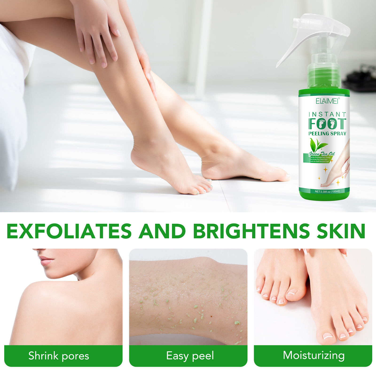 L-W foot exfoliating spray foot care spray removes dead skin on feet ...