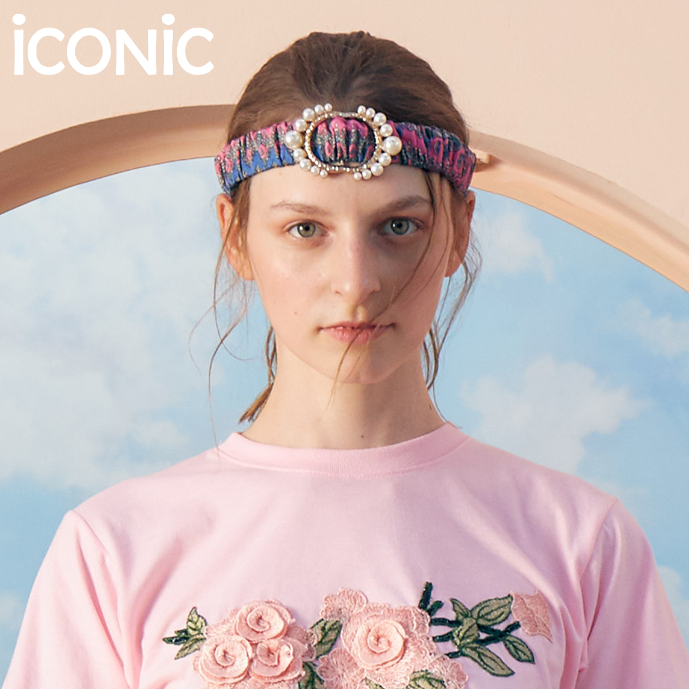 iCONiC PINK BAROQUE HEADBAND 6173 ที่คาดผมยืด ขนาด50x3cm. ยืดได้ตามศรี ...
