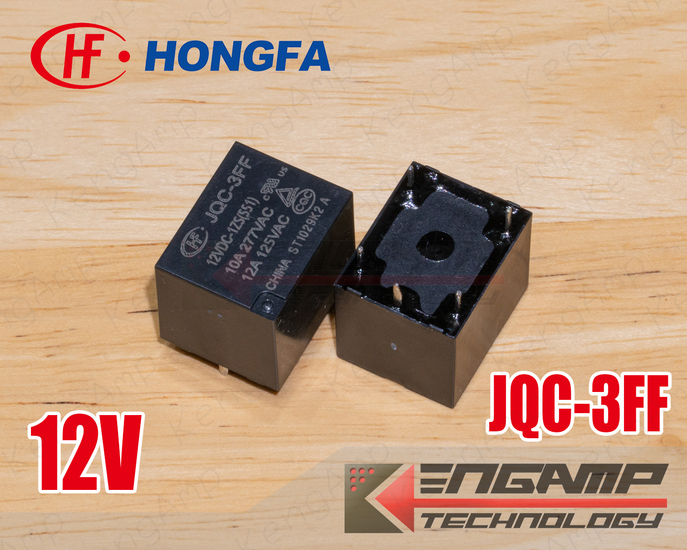 (สินค้ามีตัวเลือก) [RLY] JQC-3FF 5Vdc 12Vdc -1ZS (5ขา) Hongfa Relay 5V 10A - KengAmp2555 - ThaiPick