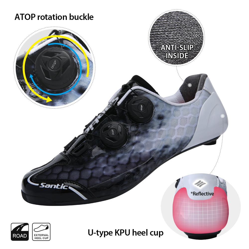 Santic Men Cycling Road Shoes Carbon Fiber Sole Breathable Non-slip ...