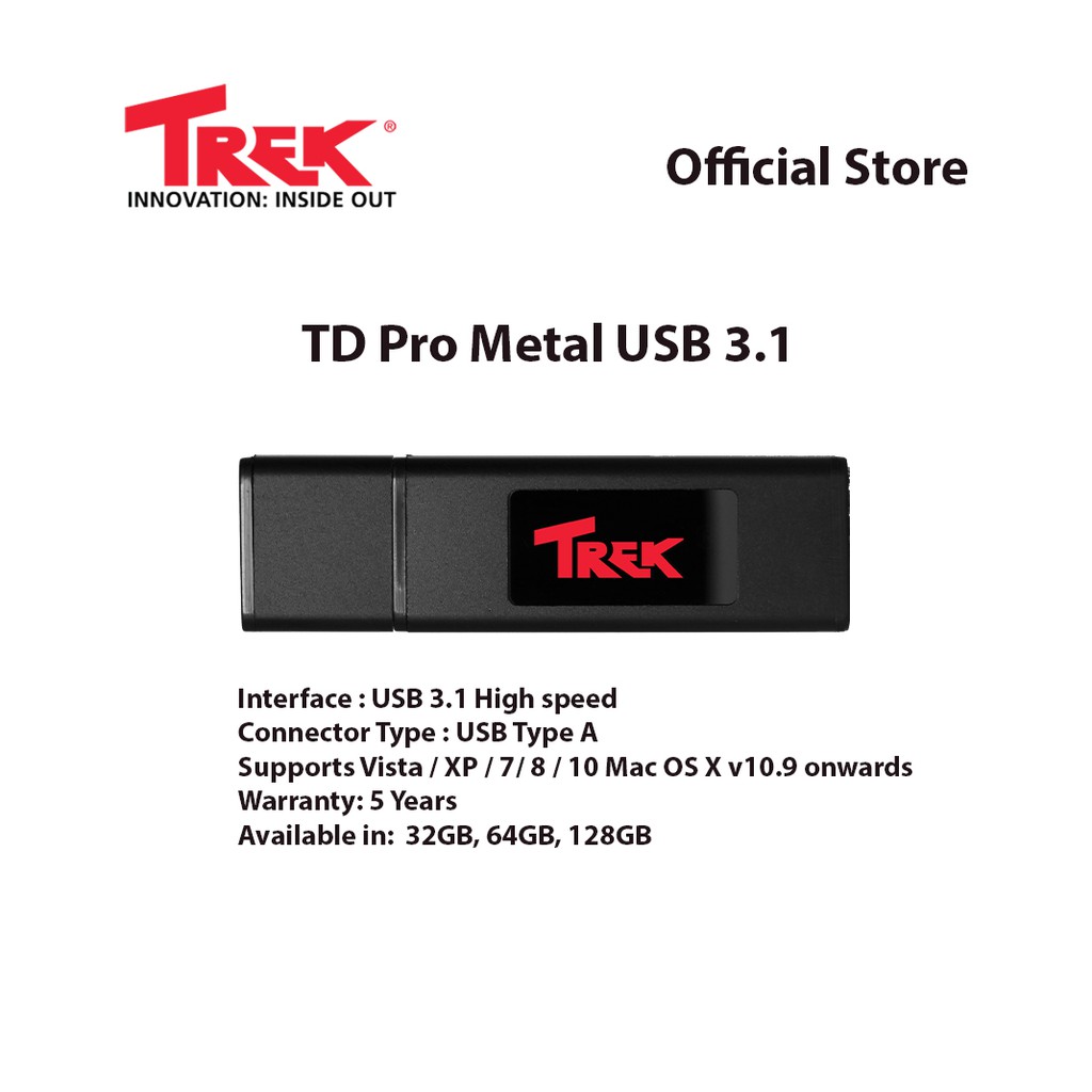 แฟลชไดร์ 3.0 Trek TD Pro Metal USB 3.1 Flash Drive 32GB64GB LED ...