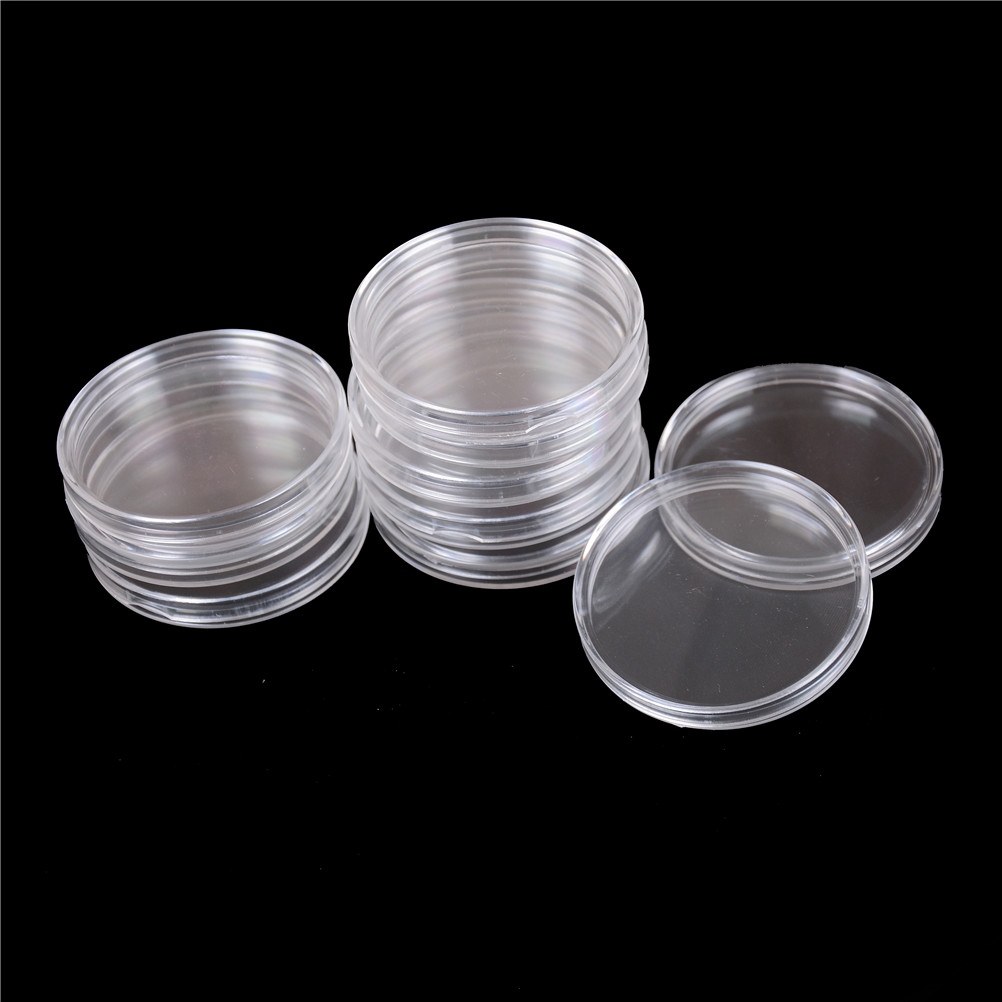 10Pcs 18-50mm Coin Cases Capsules Holder Clear Plastic Round Storage ...