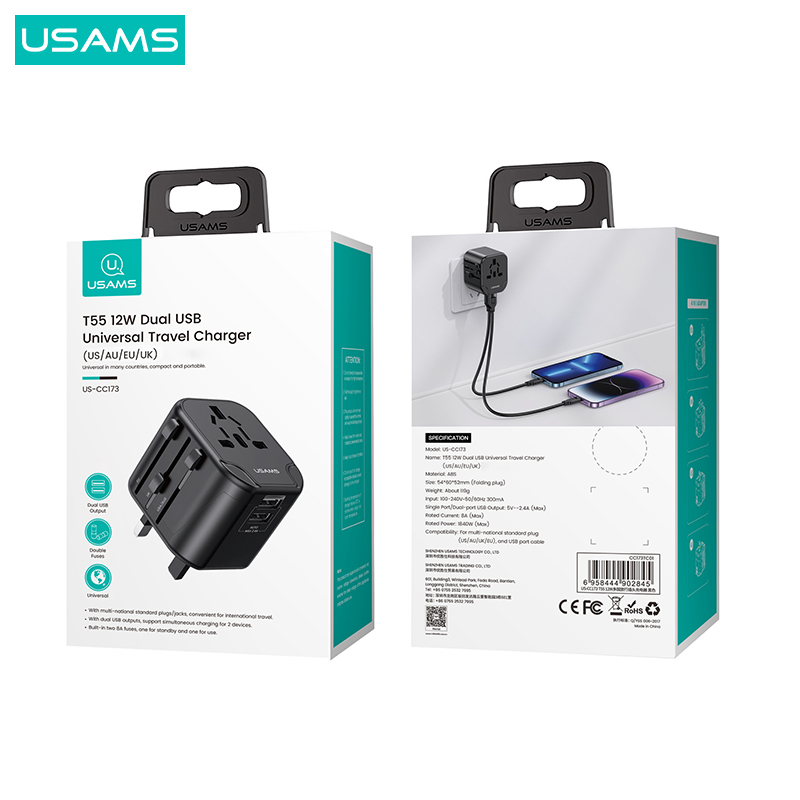 (ในสต็อกในประเทศไทย)USAMS 12W20W Universal Travel Adapter อะแดปเตอร์การ ...