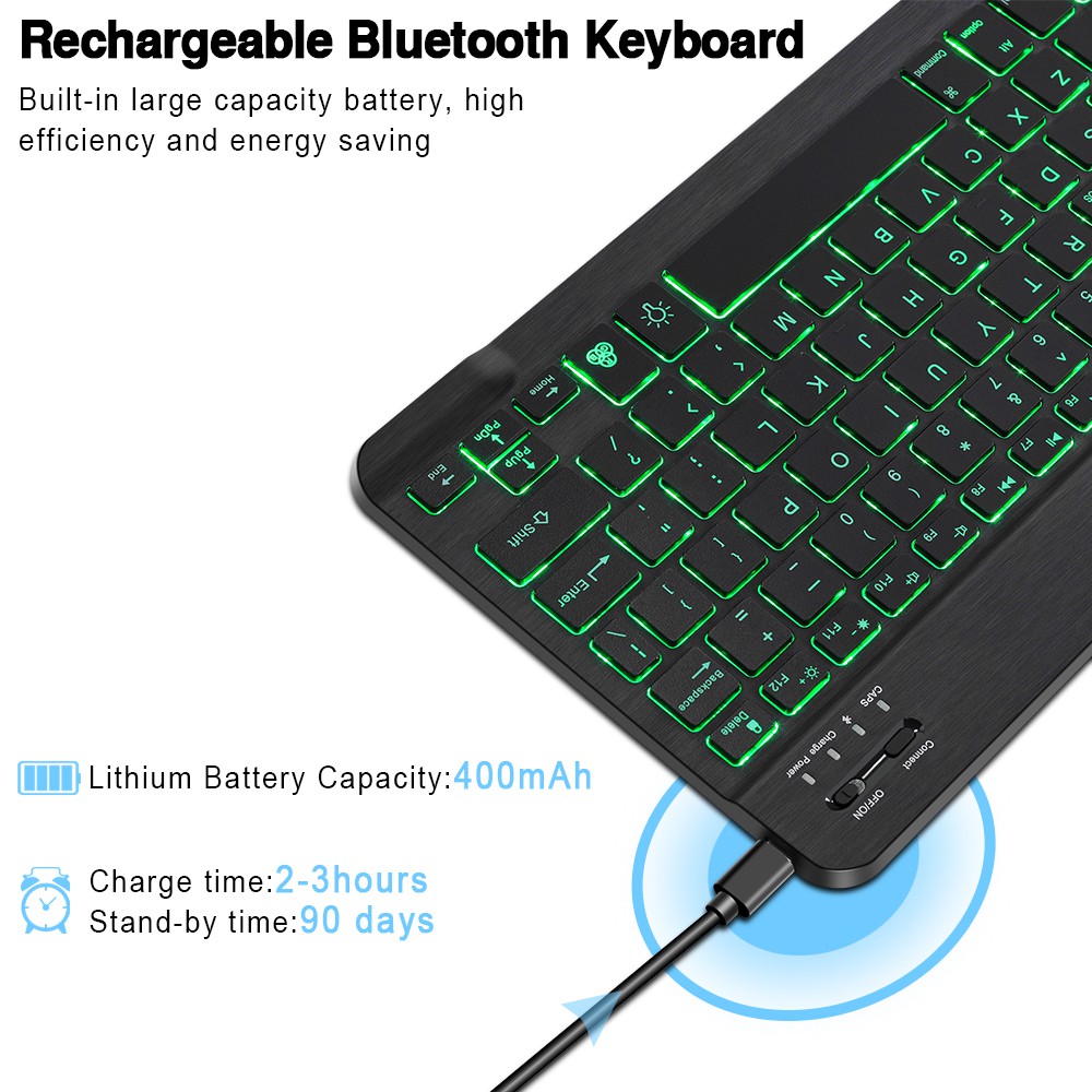 Mini RGB Wireless Keyboard And Mouse Set Combo Bluetooth Keyboard Mouse ...