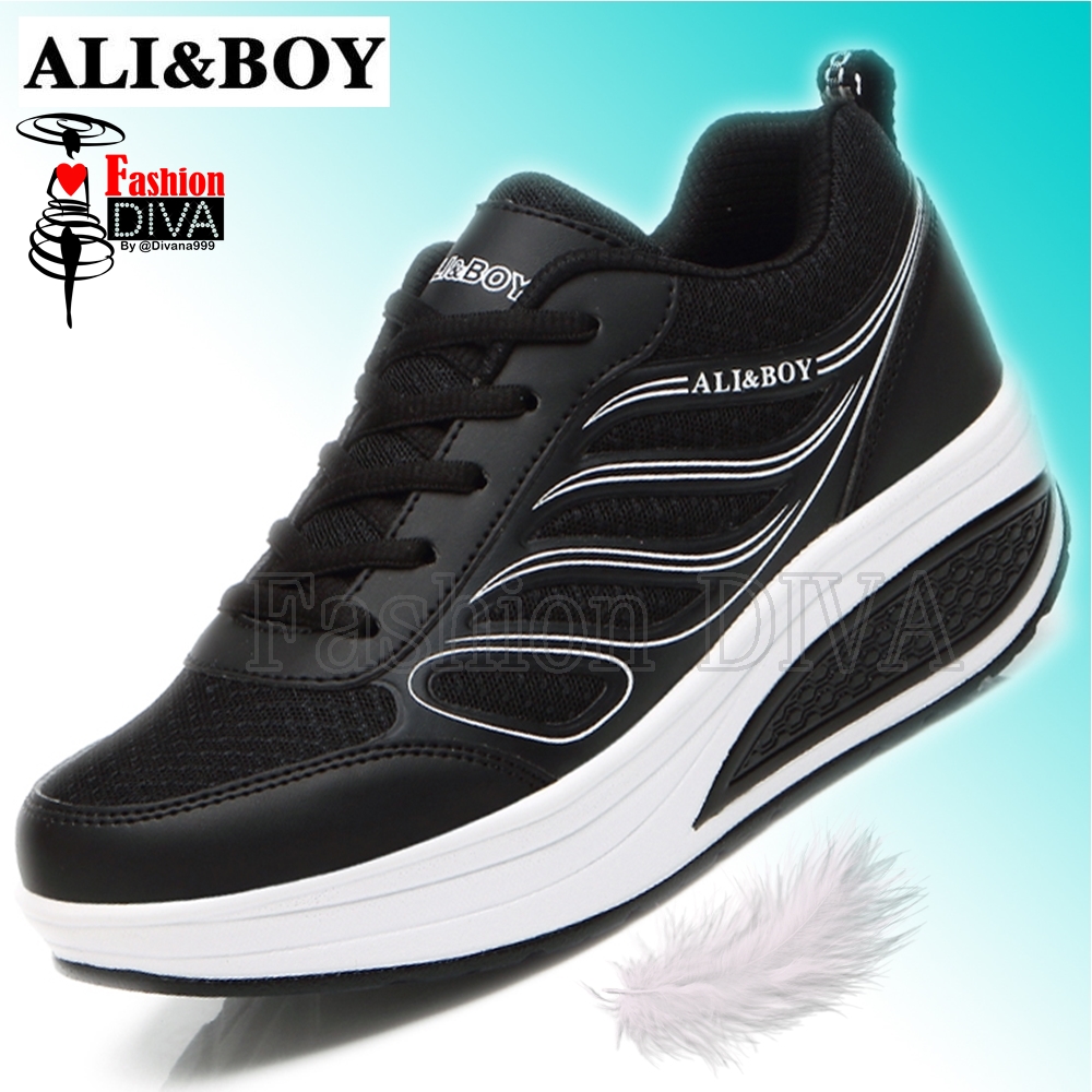 ALI&BOY รองเท้าผู้หญิง เท้าเรียว สูง 5 ซม. แพลตฟอร์ม สเน็กเกอร์ผู้หญิง ...