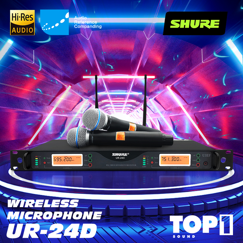 SHURE UR24D เทรนด์ใหม่ 803~806MHZ ไมโครโฟนลอยไมโครโฟนคู่ไมโครโฟนไร้สาย ...