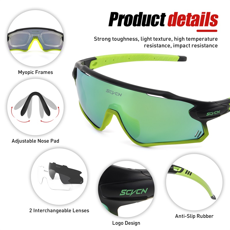 SCVCN Photochromic Cycling Glasses MTB Riding Running Sunglasses UV400 ...