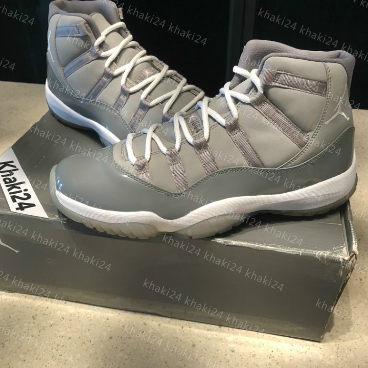 รองเท้าบาสเก็ตบอล Khaki24 Air Jordan 11 Aj11 Cool Grey Grey Wolf Joe 11 ...