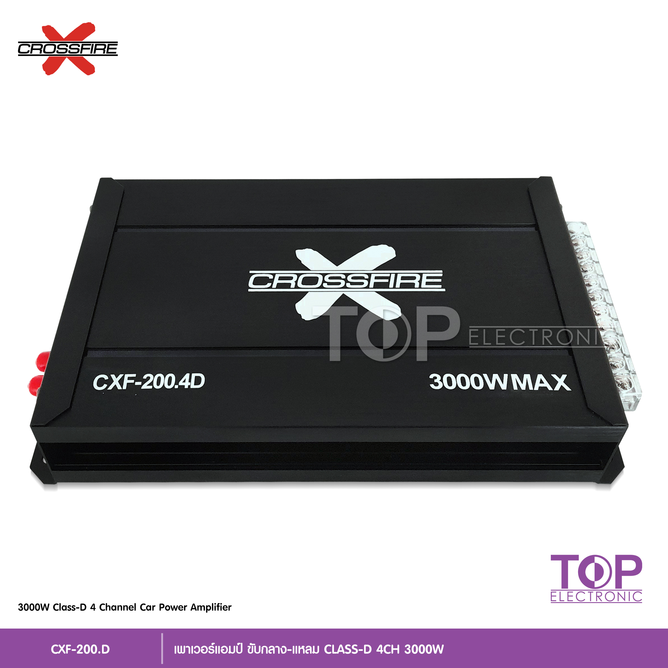 TOP CROSSFIRE-X เพาเวอร์แอมป์ คลาสดี 4CH. 3000วัตต์เต็ม CFX-200.4【รับประกัน 】Power CLASS D 4CH ...