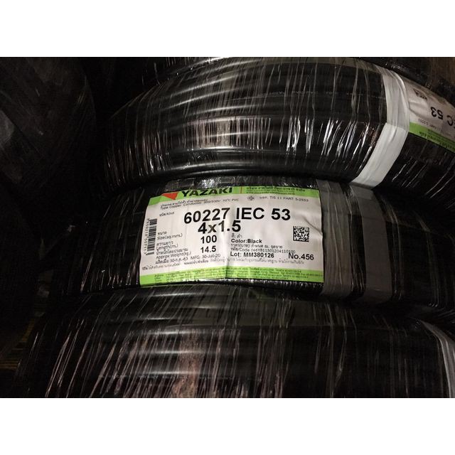 THAI YAZAKI สายไฟ VCT 60227 IEC53 YAZAKI 4x.1 / 4x1.5 / 4x2.5 SQ.MM 100 ม. สีดำ มี Stock พร้อม ...