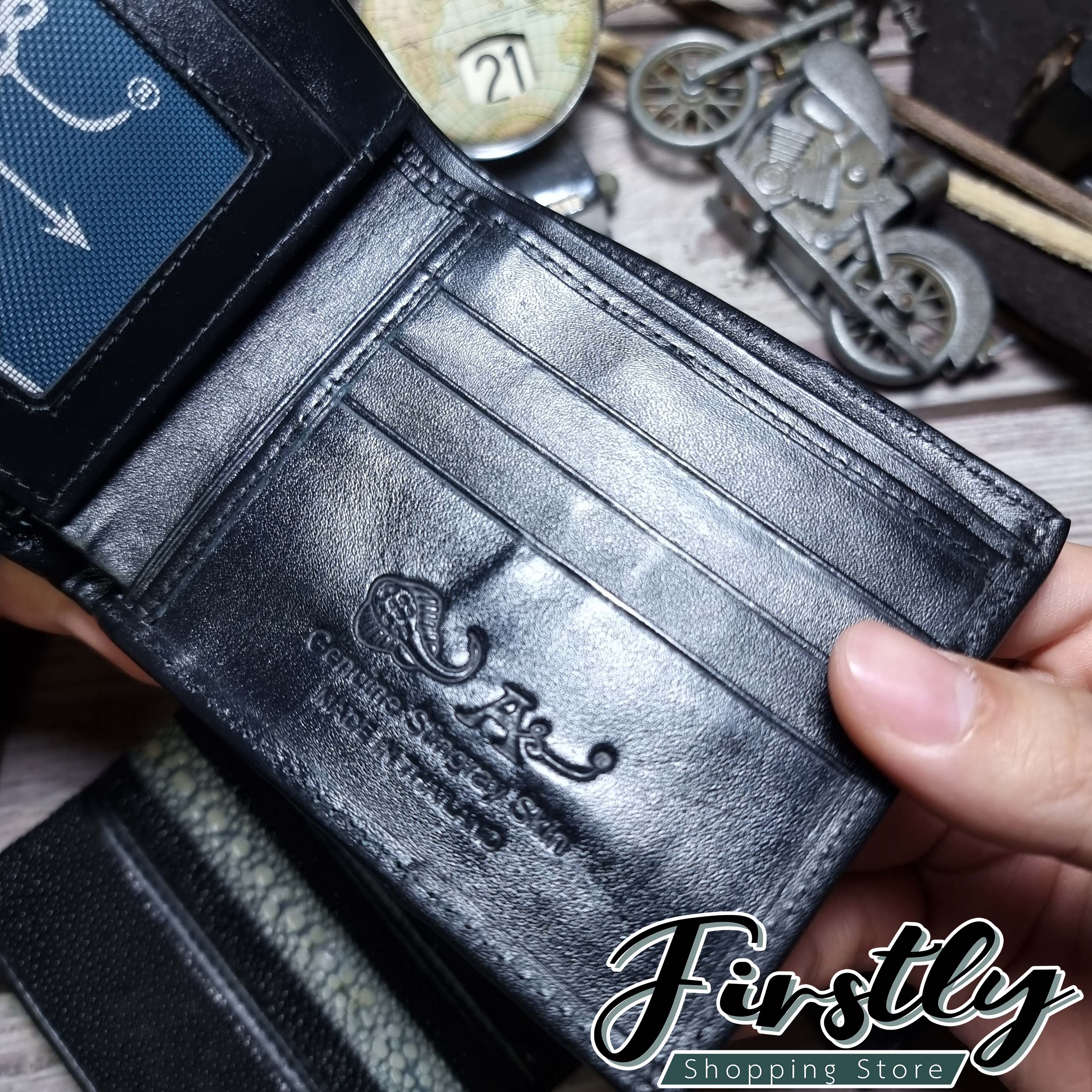 Arsace กระเป๋าสตางค์หนังปลากระเบน(พันธุ์หางหนาม)แท้100%คัดเกรด กระเป๋า ...