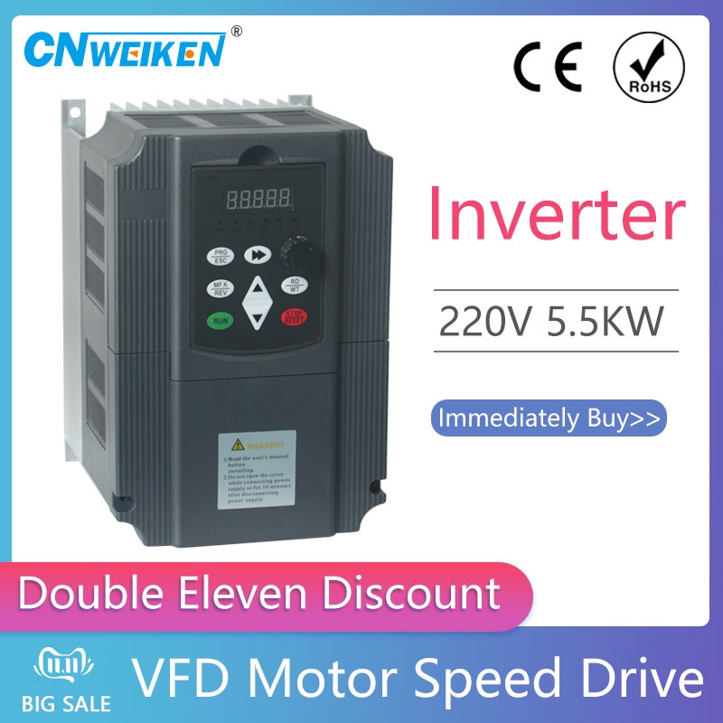 frequency inverter 5.5KW 220V single phase input and three phase output Speed Drive motor ...