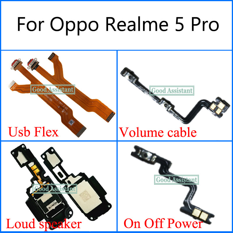 สำหรับ Realme 5 Pro RMX1971 R1971 Usb F LEX ลำโพงเมนบอร์ดเคเบิ้ลเปิดปิด ...
