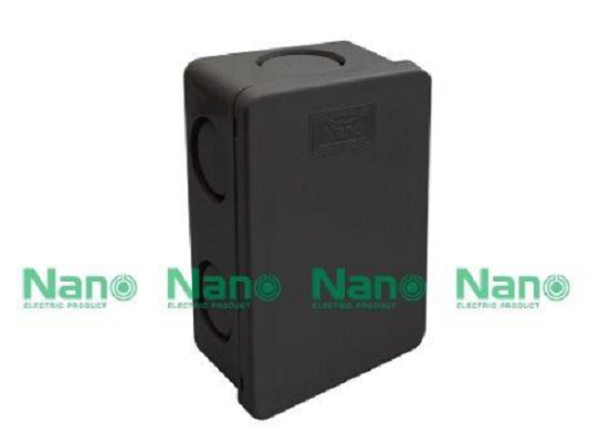 กล่องพักสาย บ๊อกพักสายสีดำ NANO 2x4 4x4 สีดำ สำหรับบ๊อกลอยทึบแบบจั้ม ...