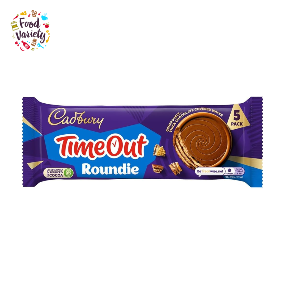 Cadbury Time Out 5 Roundie 150g แคดเบอรี เวเฟอร์สอดไส้รสโกโก้ เคลือบ ...