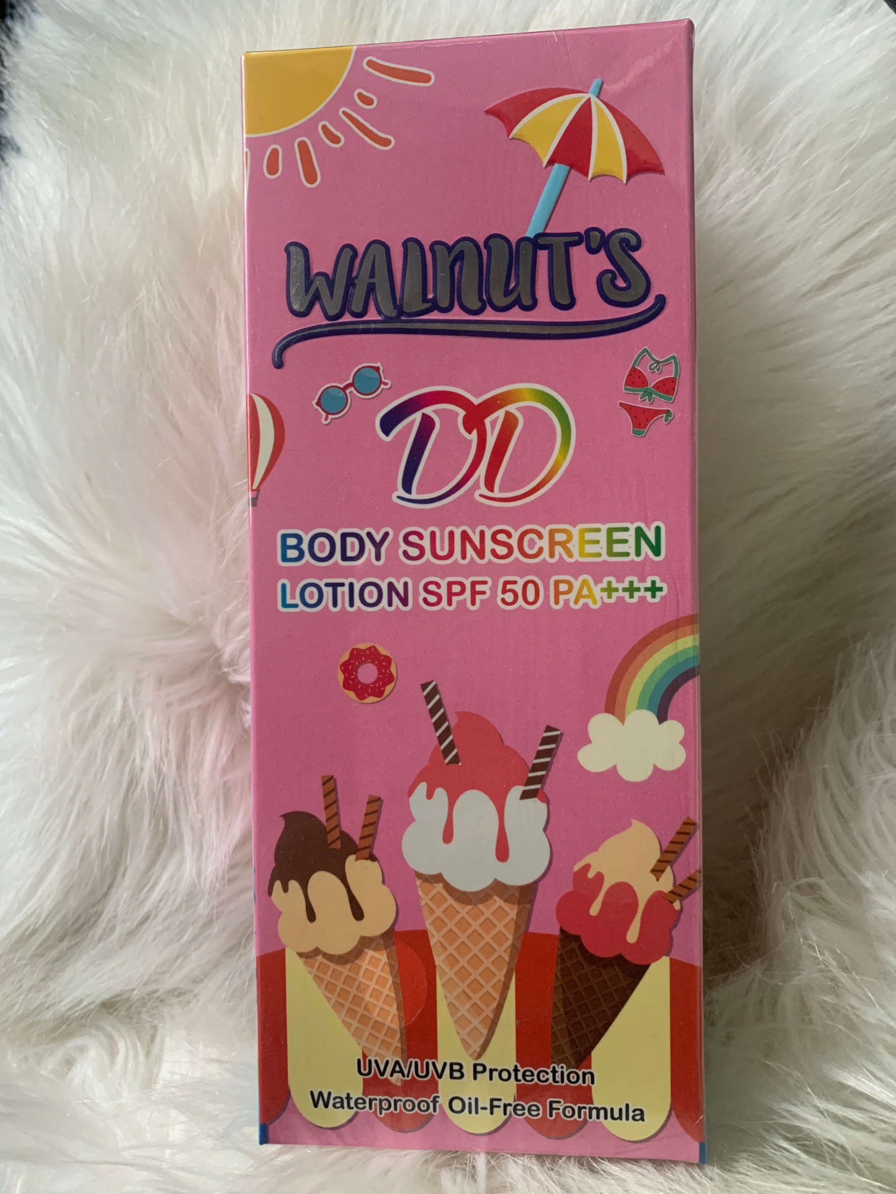 ดีดี ครีม วอลนัท WALNUT'S DD BODY SUNSCREEN LOTION SPF 50 PA+++(สีชมพู ...