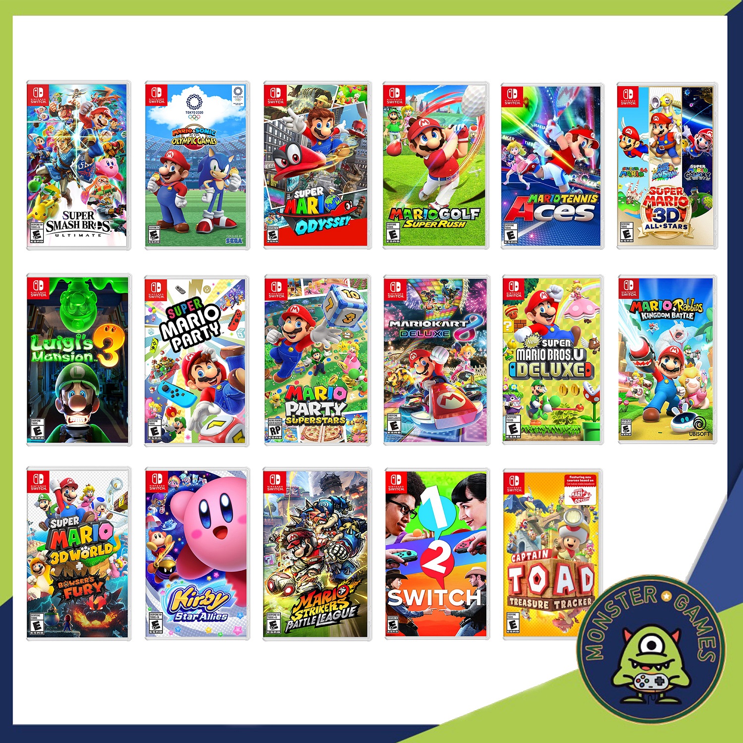 Smash Bros Mario Sonic Olympic Mario Odyssey Mario Golf Luigi 3 Mario ...