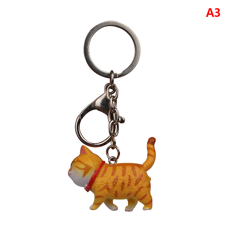 [Up Top] Cute Cartoon Cat Pendant Key Rings Kitten Cat Key Chain Shake ...