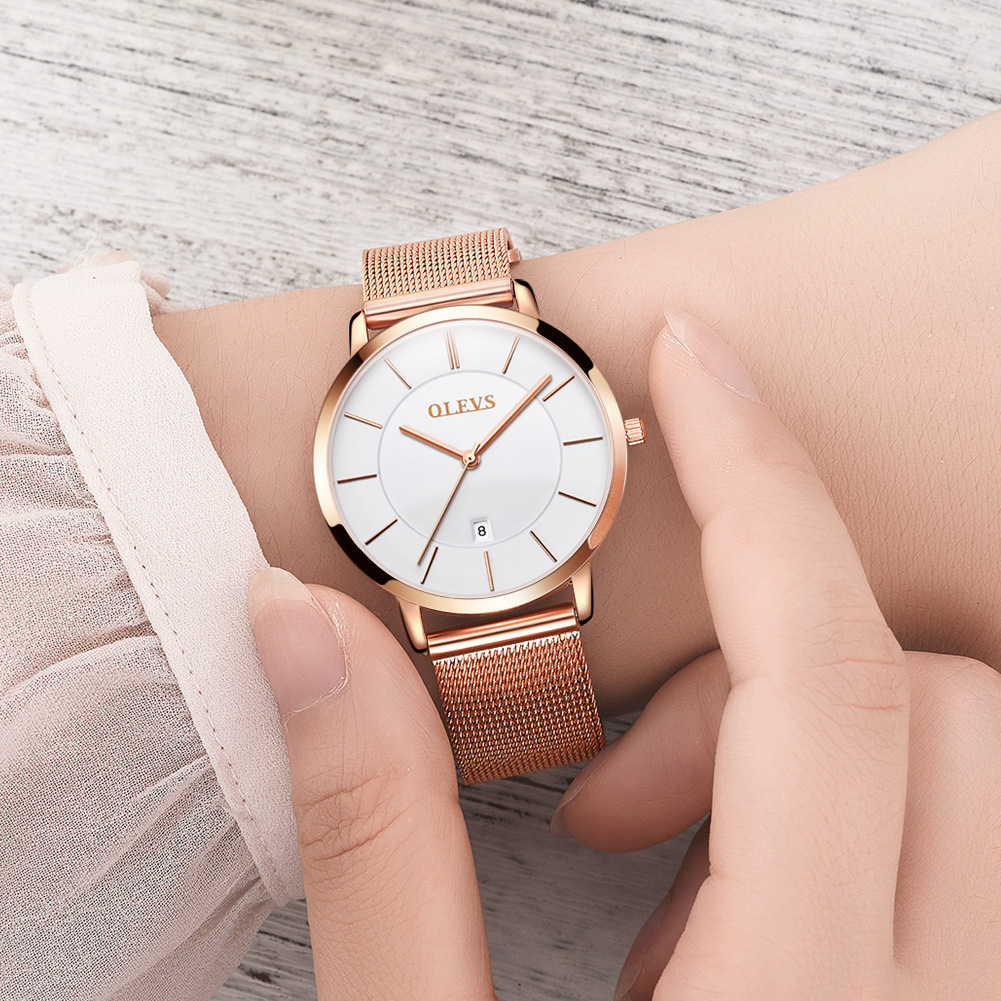 OLEVS Rose gold thin waterproof quartz movement female Watch - Baby ...