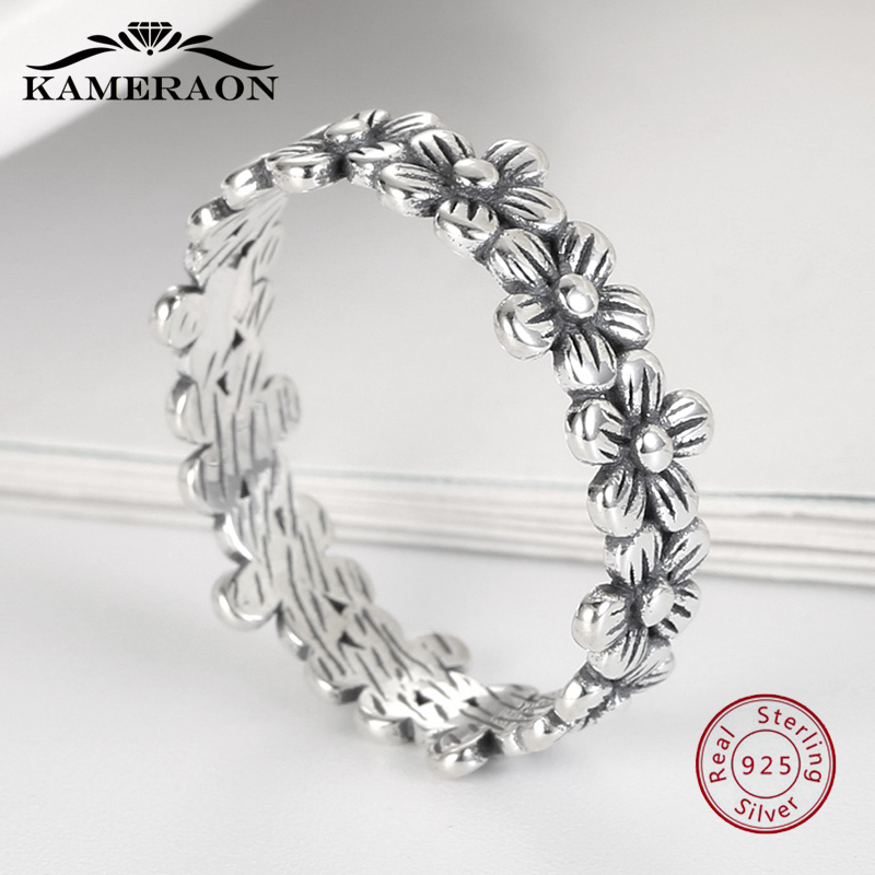 925 Silver Small Daisies Ring For lower Vintage Processing Real ...