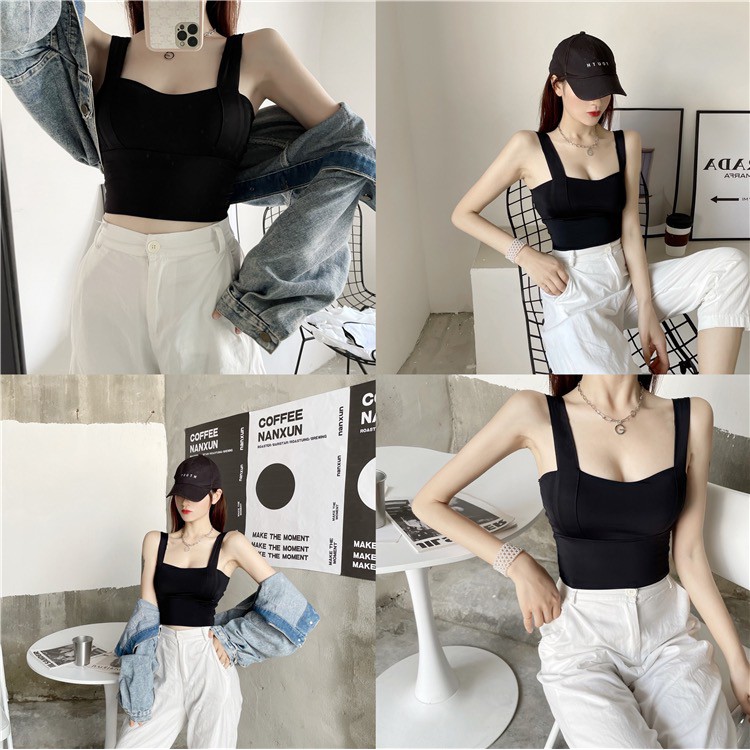 (Y123)เสื้อครอปบรา สปอร์ตบรา บราสวมหัว ผ้าเรย่อนนิ่มลื่นใส่สบายไร้โครง(มีฟองน้ำในตัว) แอบเซ็กซี่ ...