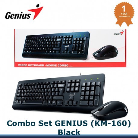 สินค้าขายดี!!! ชุดคีย์บอร์ด เมาส์ Genius Keyboard Combo Set KM-160 (USB ...