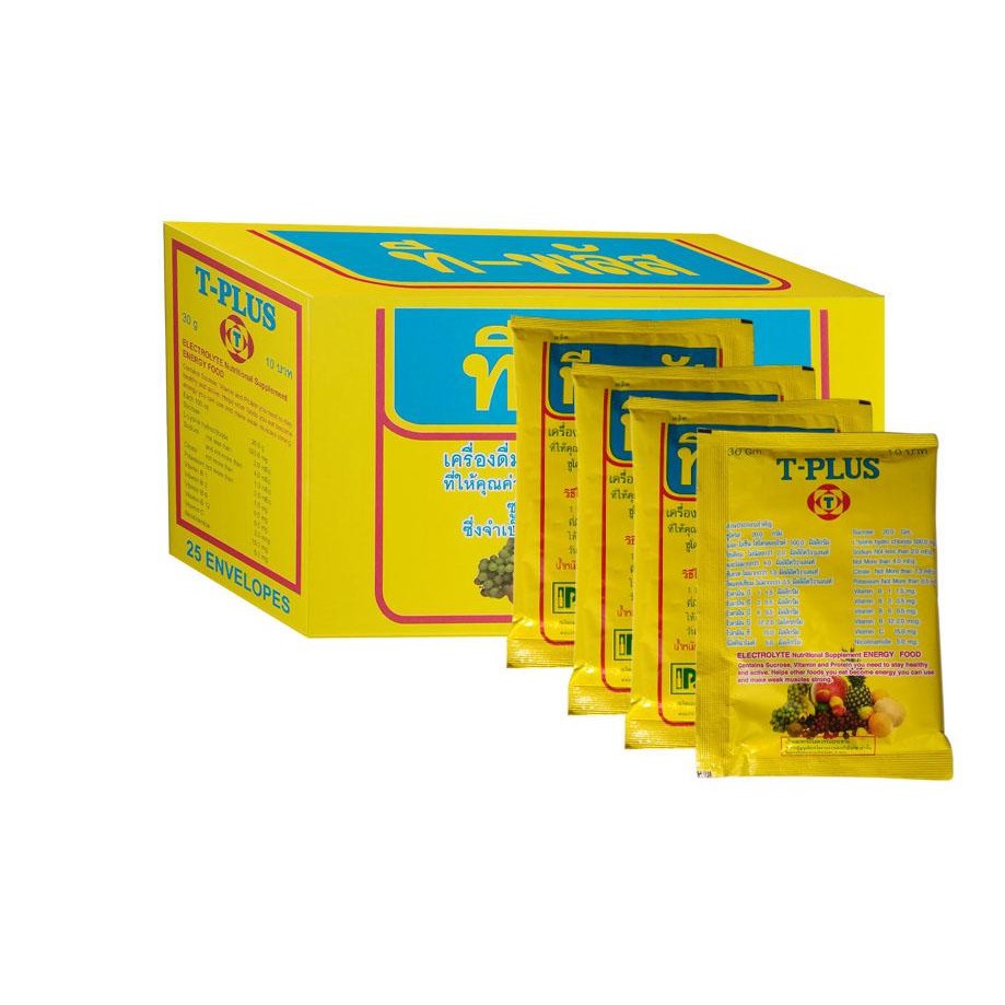 ที-พลัส (T-Plus) เครื่องดื่มเกลือแร่+วิตามิน+โปรตีน รสส้มพิเศษ 1กล่อง ...