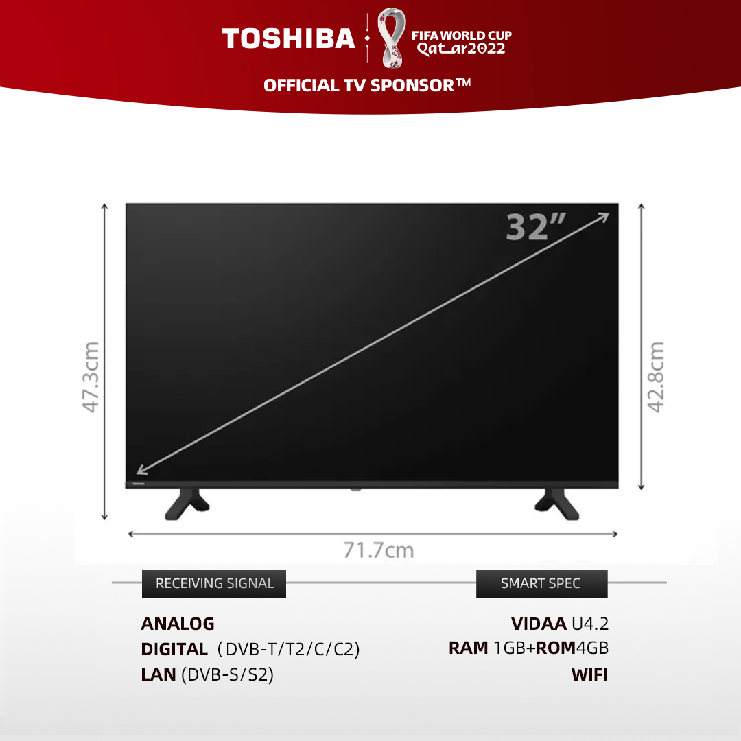 Toshiba TV ทีวี 32 นิ้ว smart tv wifi HD รุ่น 32E31KP Dolby Audio รุ่น ...