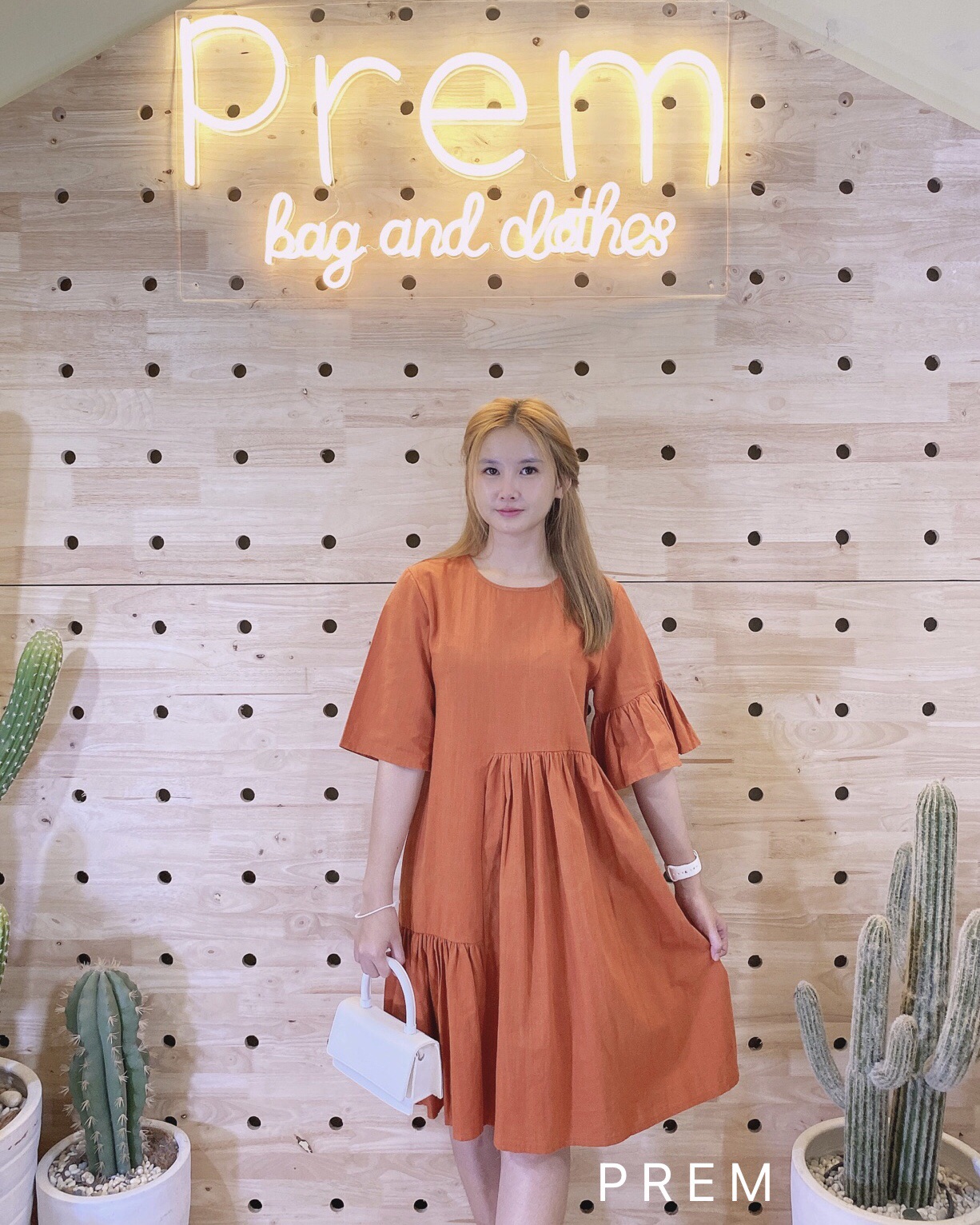 PREM Bag & clothes ????เดรสผ้าลินินผสมฝ้าย ระบายแขนข้างเดียว - Prem Bag ...