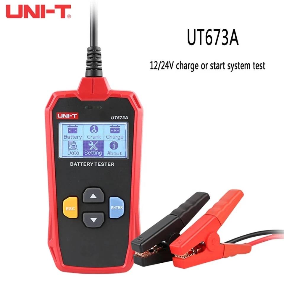 UNI-T UT673A เครื่องทดสอบแบตเตอรี่ ดิจิตอล วัดแบตเตอรี่ CCA 12/24V AGM ...