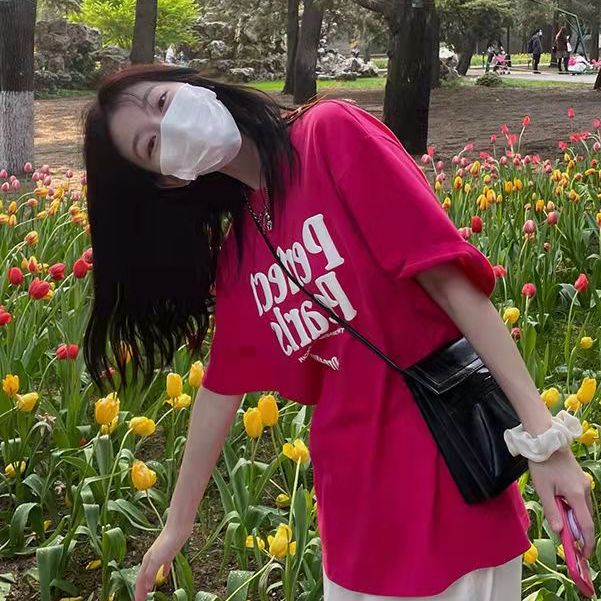 Luna shopเสื้อแฟชั่นผู้หญิงเสื้อแขนสั้นพิมพ์ลายตัวอักษรผู้หญิงเสื้อยืด ...