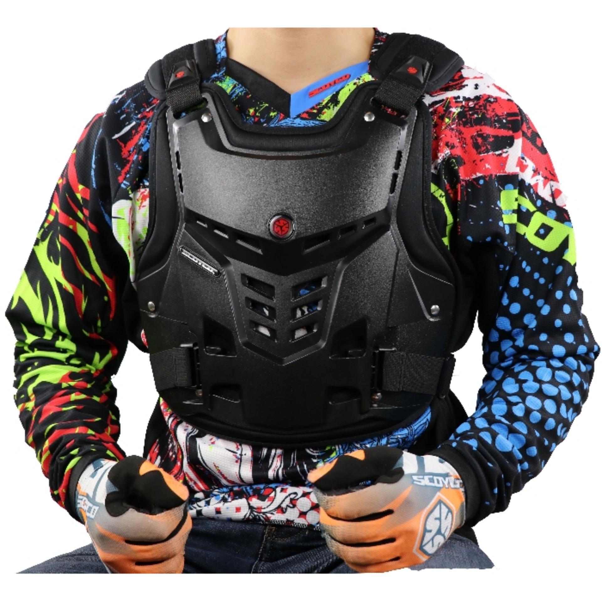 SCOYCO AM05 รถจักรยานยนต์วิบากหน้าอกและกลับเกราะป้องกันเสื้อกั๊กแข่ง ...