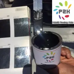 สีแต้มรถ TOYOTA 209 สีดำ Black Mica ยี่ห้อ P2K - p2k - ThaiPick