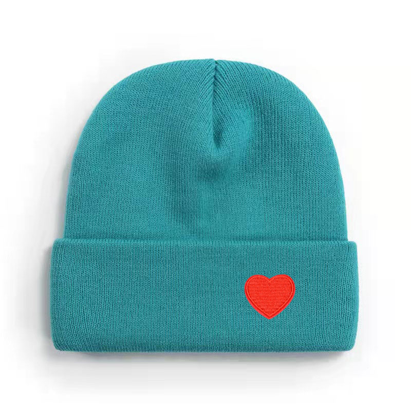 2021 New Tend Love Heart Beanie Hat Embroidery Knitted Hat Women Men ...