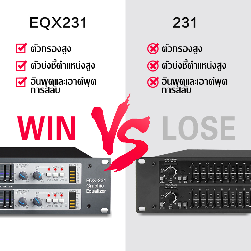 DBX EQX231MQX3031 equalizer สามารถกำจัดเสียงรบกวนที่มีความถี่ต่ำได้อย่างมีประสิทธิภาพและลดการ ...